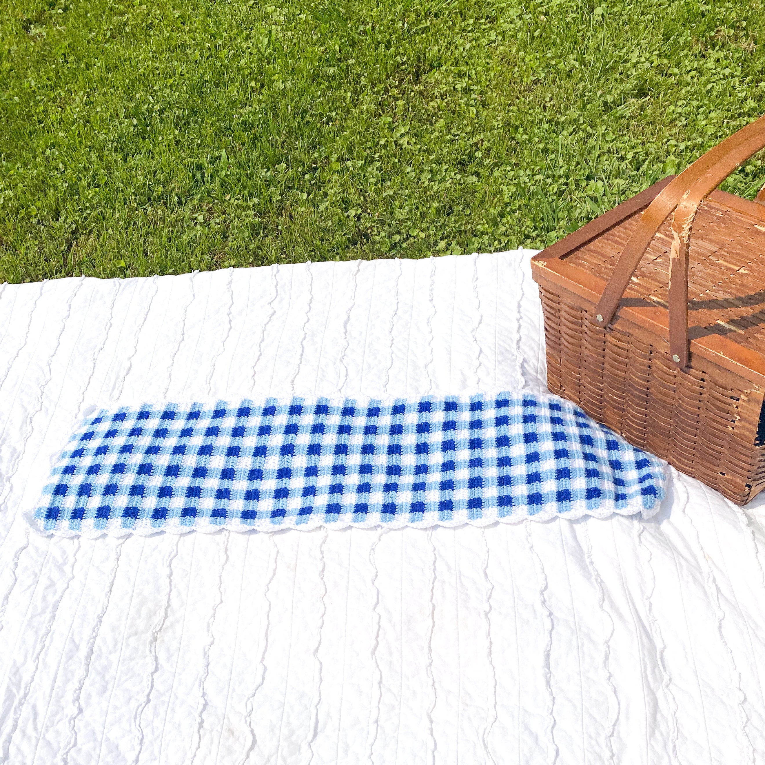 Blue Gingham Table Runner Pattern - Etsy