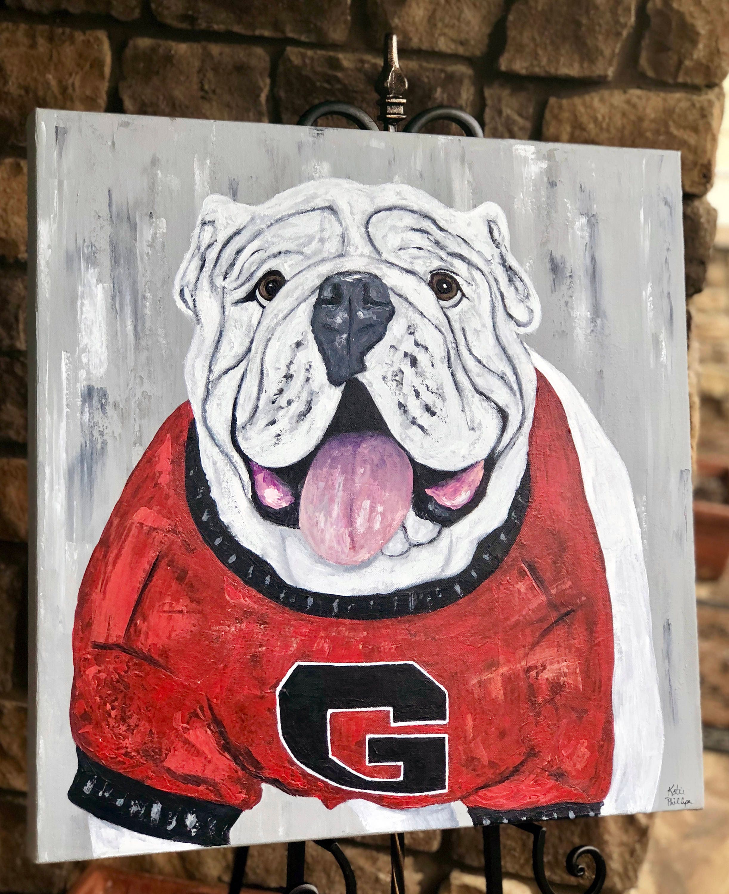 Georgia Bulldog Painting Graduation Gift UGA Mascot UGA X - Etsy