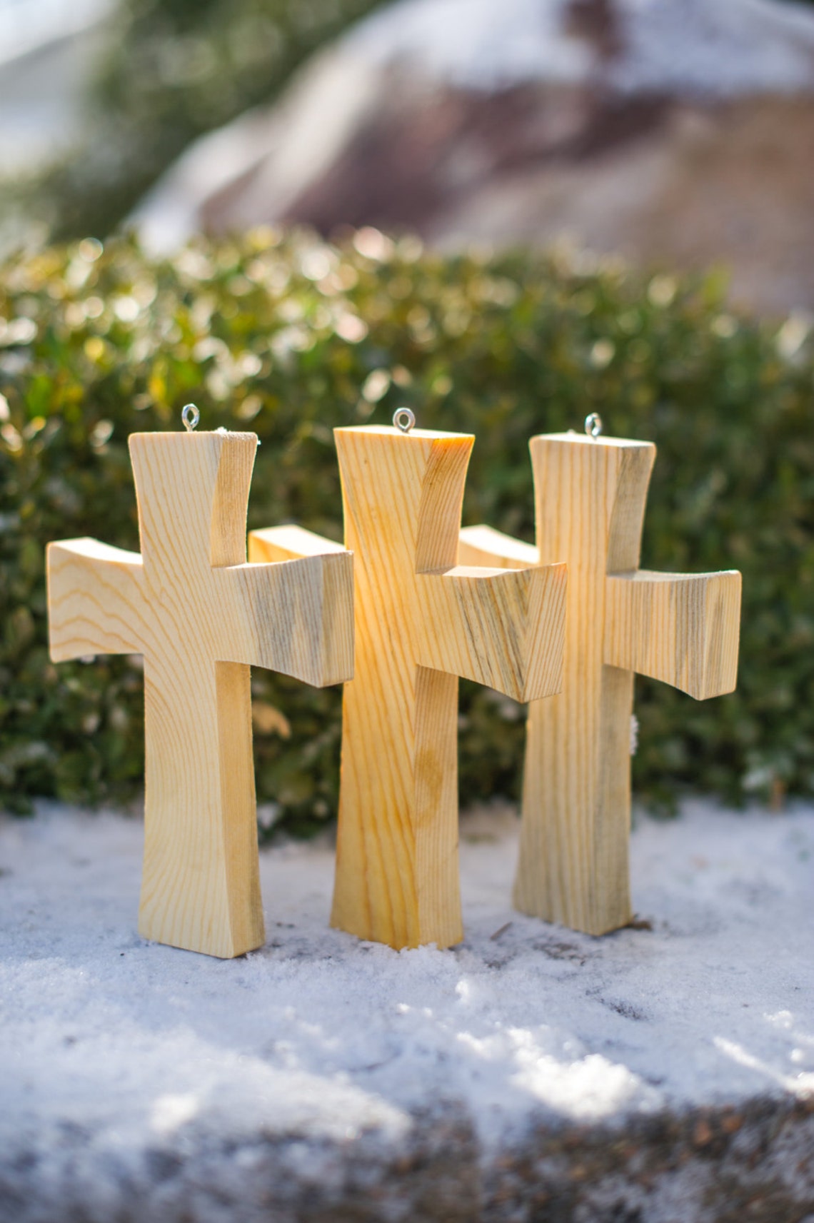 Wooden Cross Christmas Ornament - Etsy