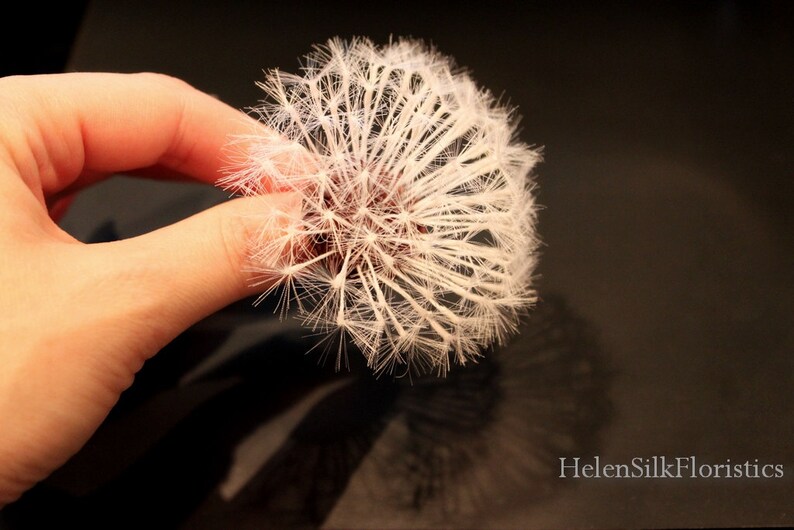 Dandelion handmade brooch silk dandelion whimsical flower | Etsy