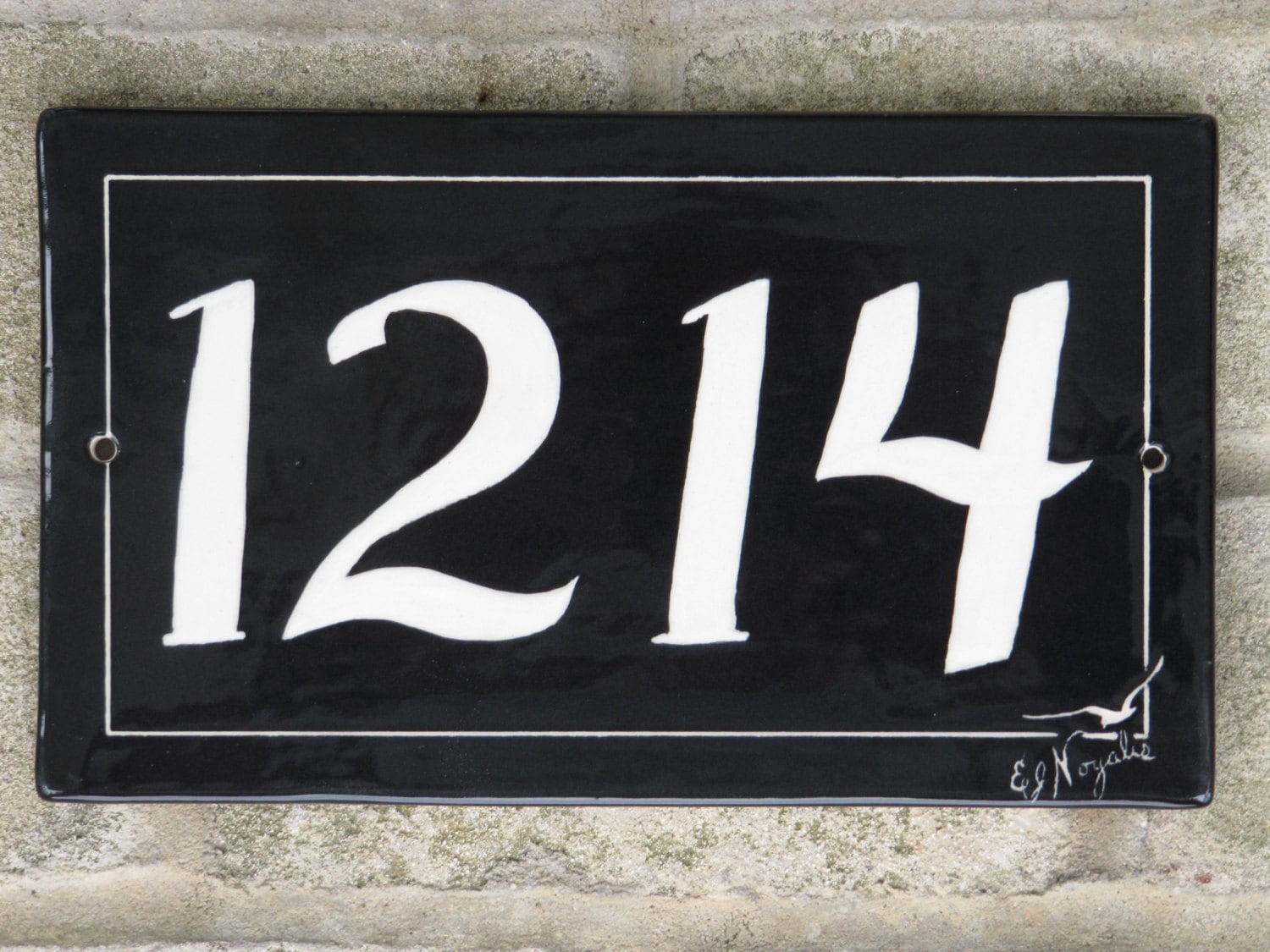 Custom Hand Painted Ceramic House Number Tile Placque or | Etsy