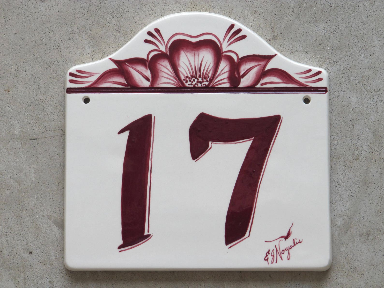 Custom Hand Painted Ceramic House Number Tile, Placque, or Sign - Etsy
