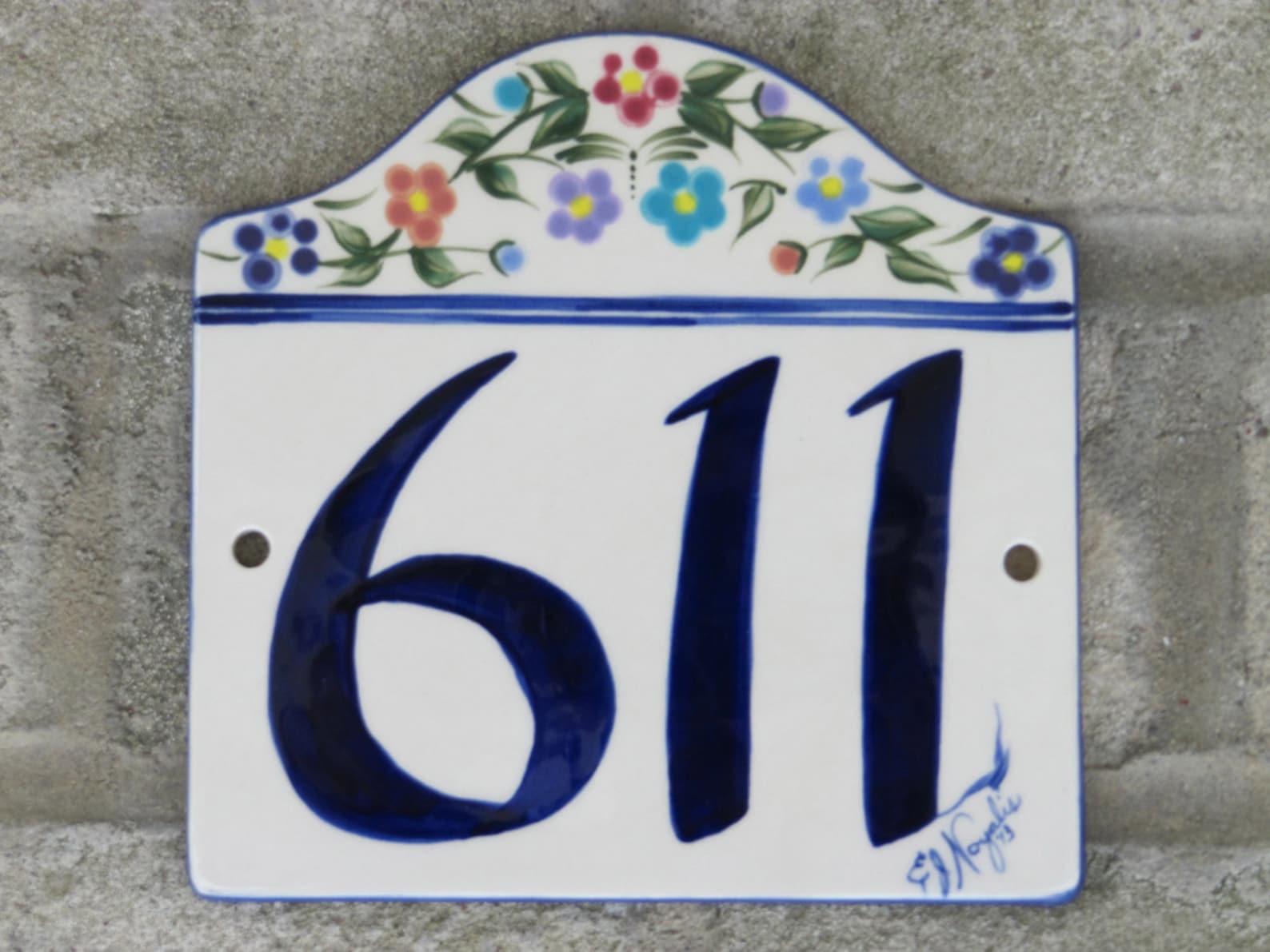 Custom Hand Painted Ceramic House Number Tile, Placque, or Sign - Etsy