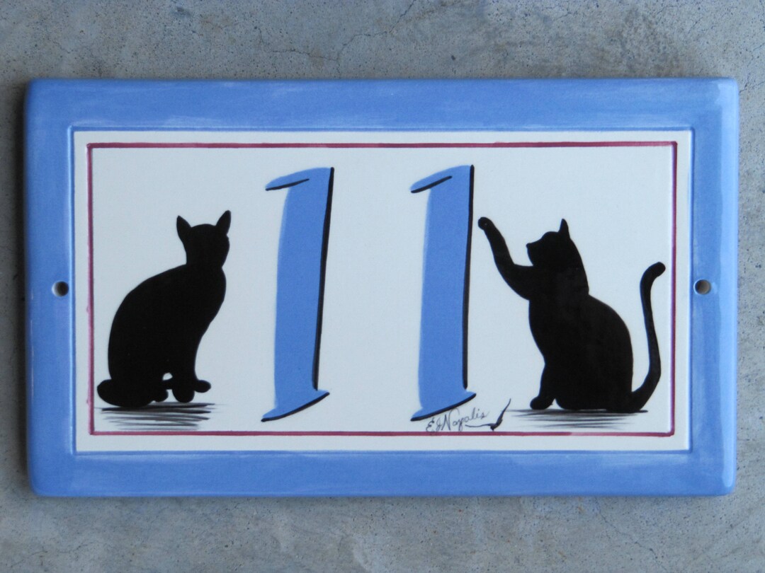 Custom Hand Painted Ceramic House Number Tile, Placque, or Sign - Etsy