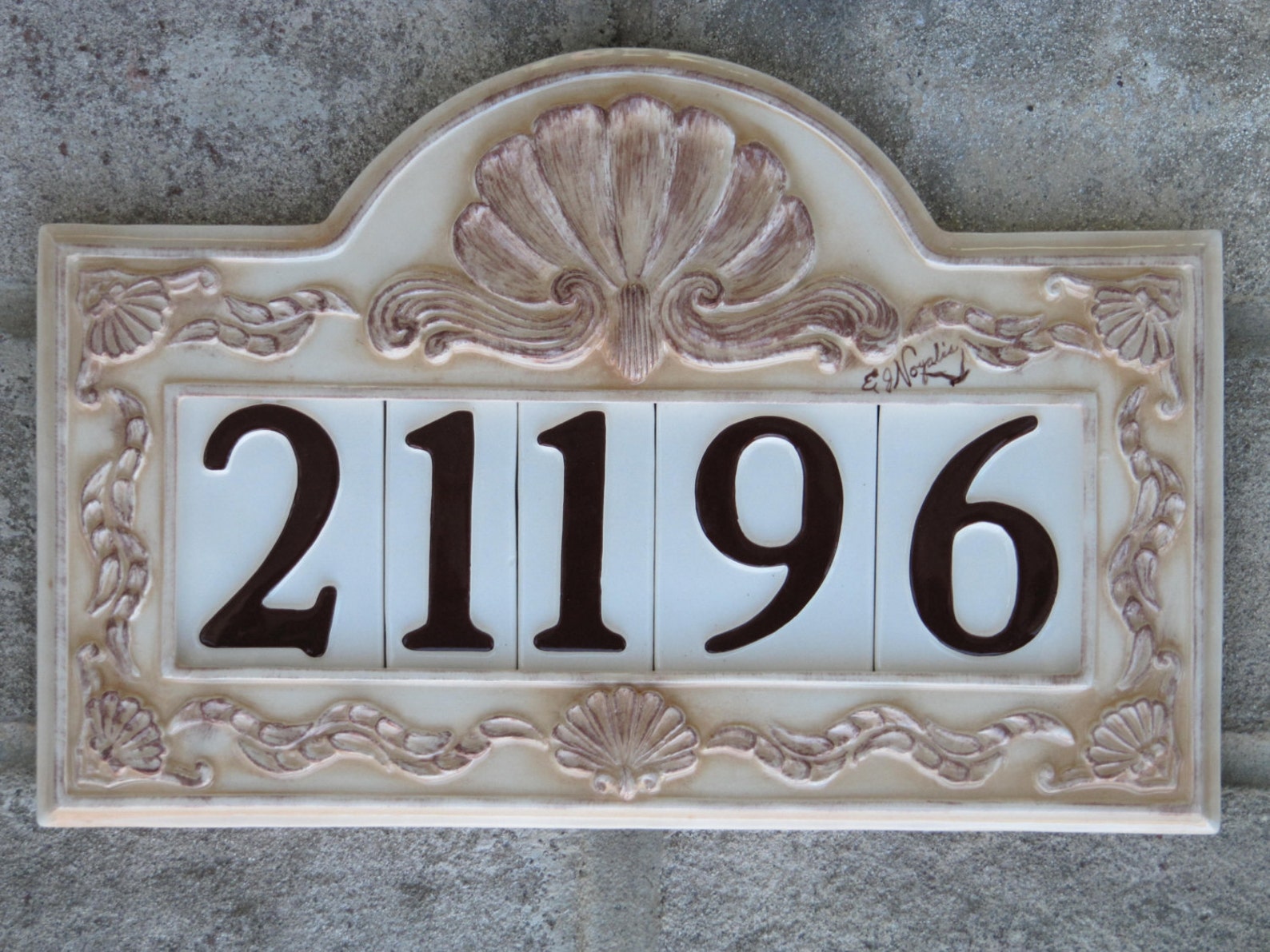 Custom Hand Painted Ceramic House Number Tile, Placque, or Sign - Etsy