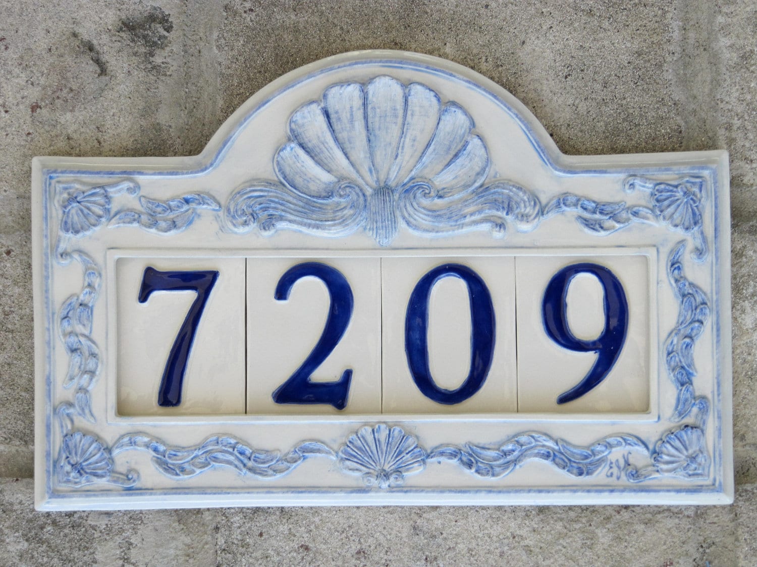 Custom Hand Painted Ceramic House Number Tile, Placque, or Sign - Etsy