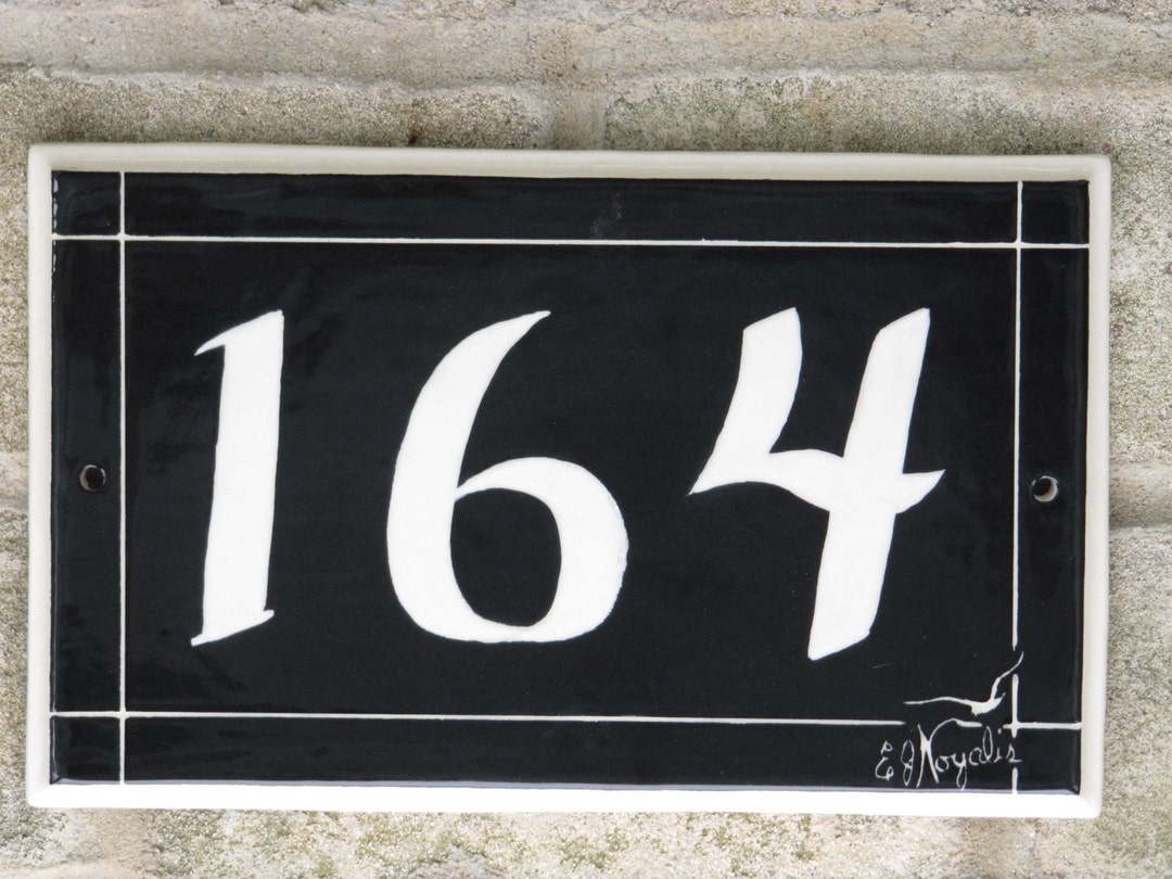 Custom Hand Painted Ceramic House Number Tile, Placque, or Sign - Etsy