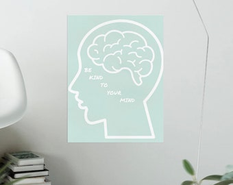 Be Kind to Your Mind Poster, Motivation Quote Home Print, Counselor ...
