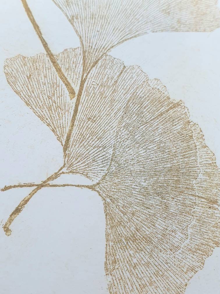 Ginko Leaf Print//ginkoleaf Etching//original Art//unframed - Etsy UK