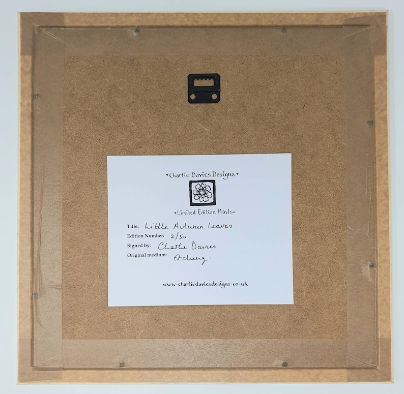 Autumn Leaves Etching//fine Art Print//handmade//unframed - Etsy