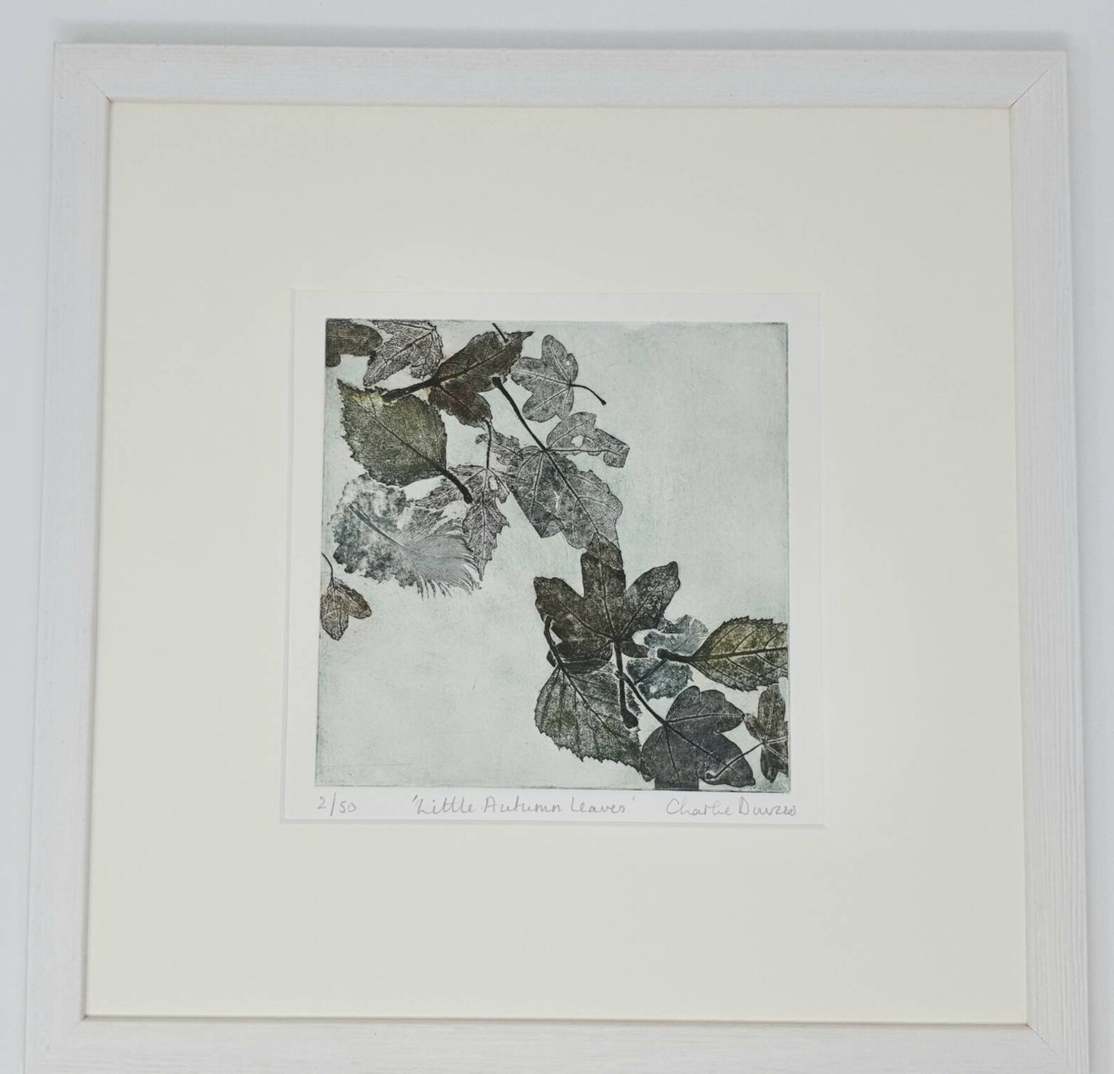Autumn Leaves Etching//fine Art Print//handmade//unframed - Etsy