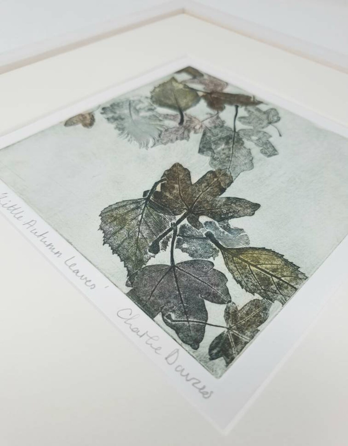 Autumn Leaves Etching//fine Art Print//handmade//unframed - Etsy