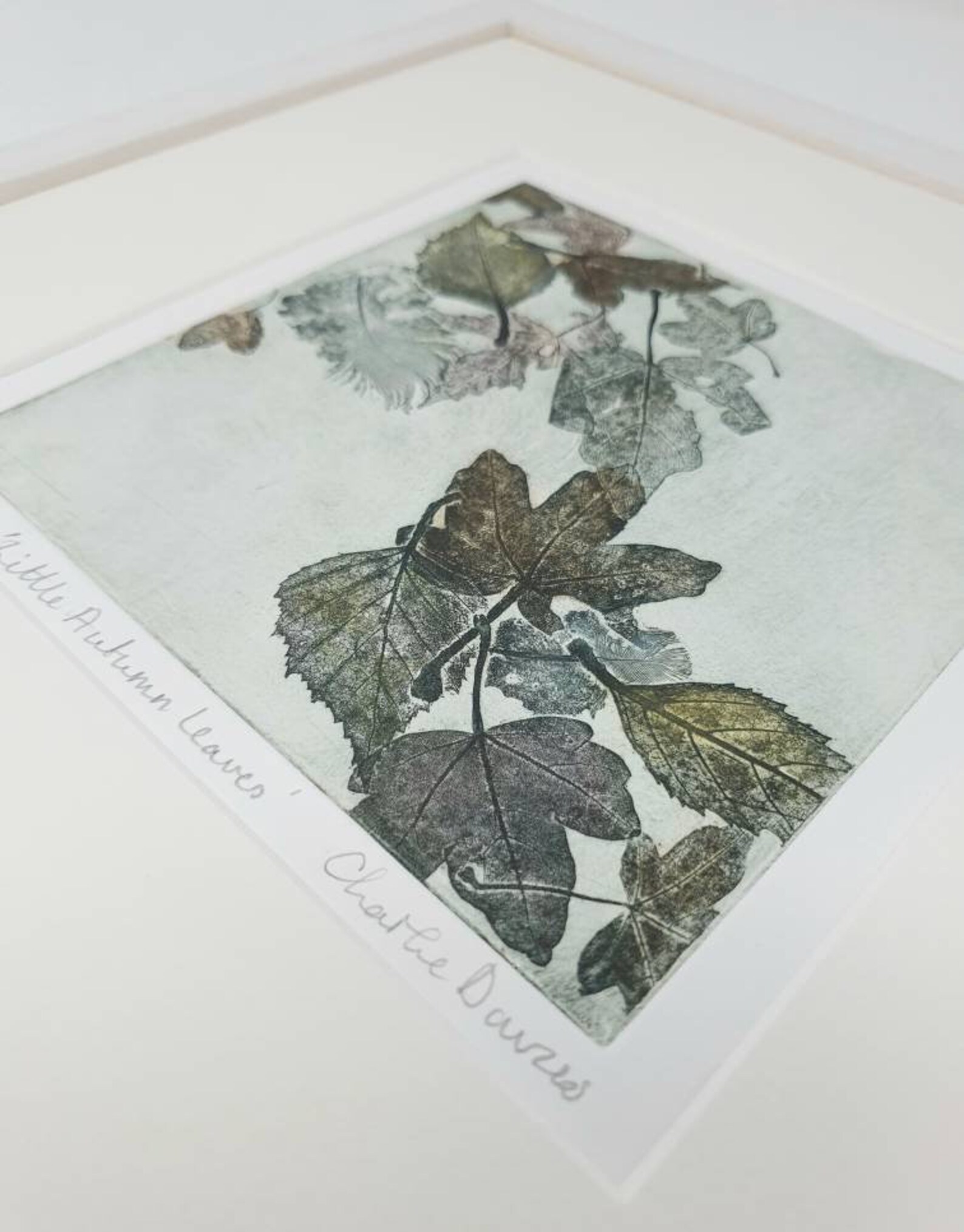 Autumn Leaves Etching//fine Art Print//handmade//unframed - Etsy