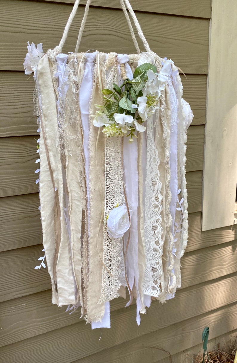 Shabby Chic Cream and White Mobile or Hanging Decor | Etsy