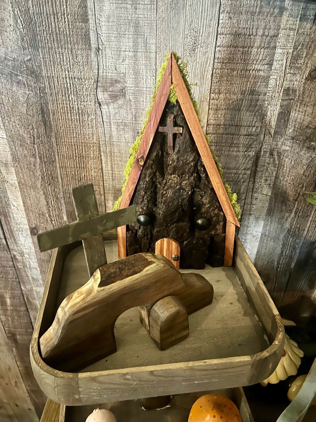 Natural Wood Church and Empty Tomb for Tiered Tray or Shelf - Etsy