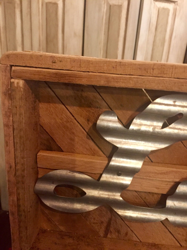 Rustic love Corrugated Metal and Wood Sign | Etsy