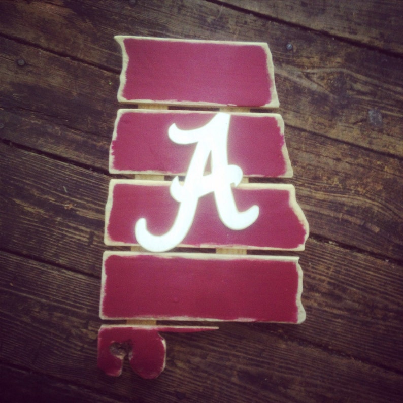 Wooden Pallet Board State of Alabama With Crimson Tide A on It - Etsy