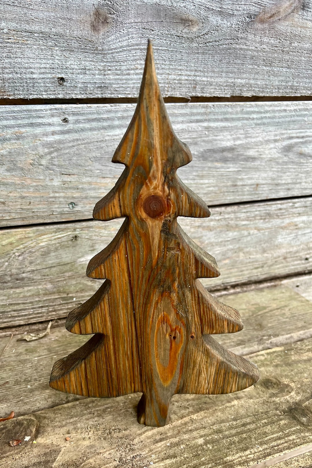 Large 14 Solid Wood Farmhouse Style Christmas Tree or Year Round Tree ...