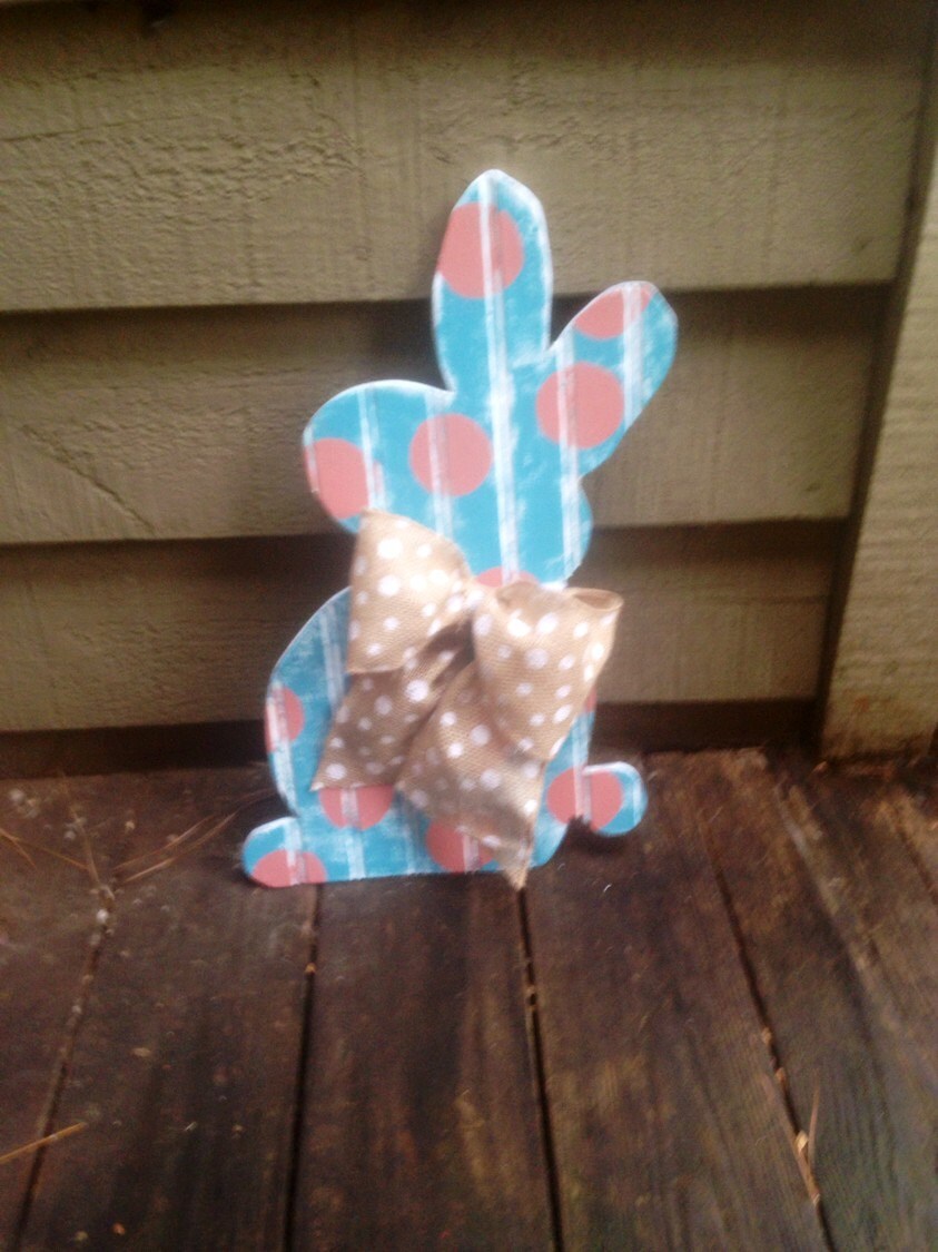 Beadboard Painted Rabbit Door Hanger. Easter Bunny Wooden Door - Etsy