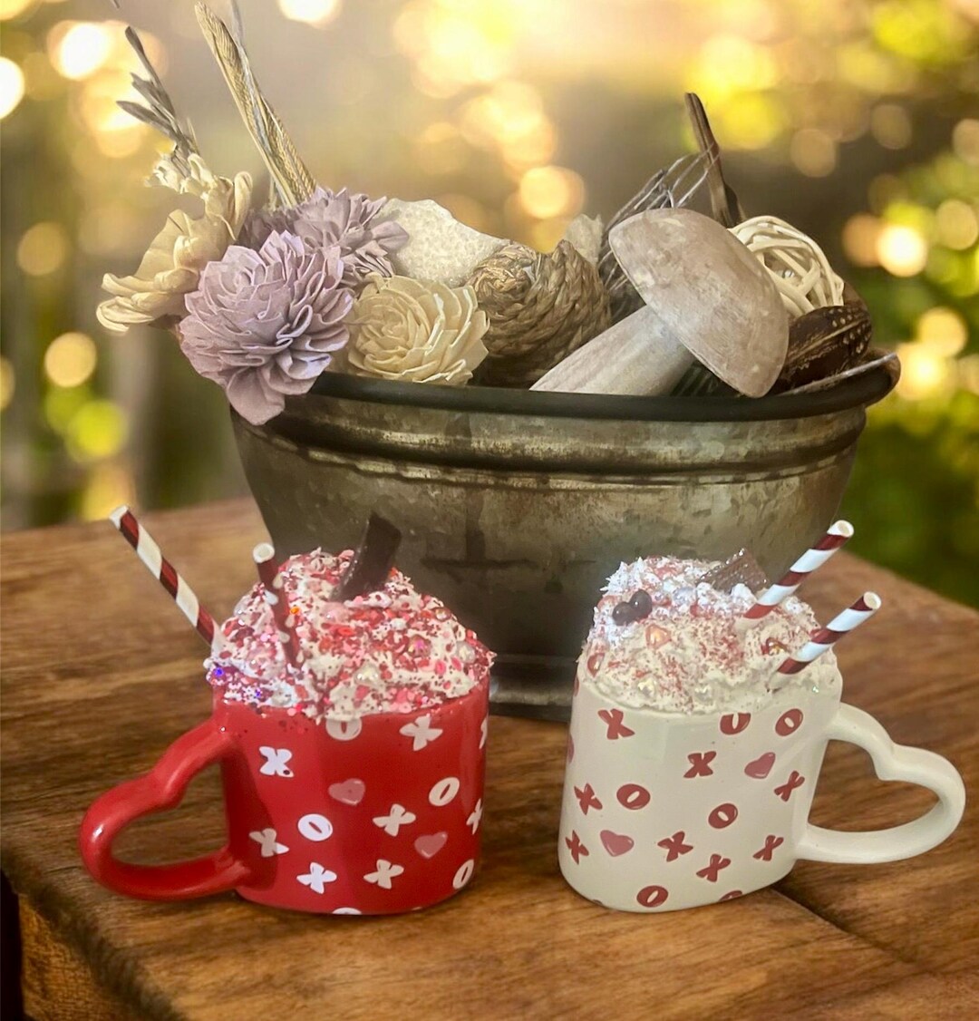 Full Large Mug Sized Faux Valentine Hot Chocolate (not Mini Mugs) - Etsy