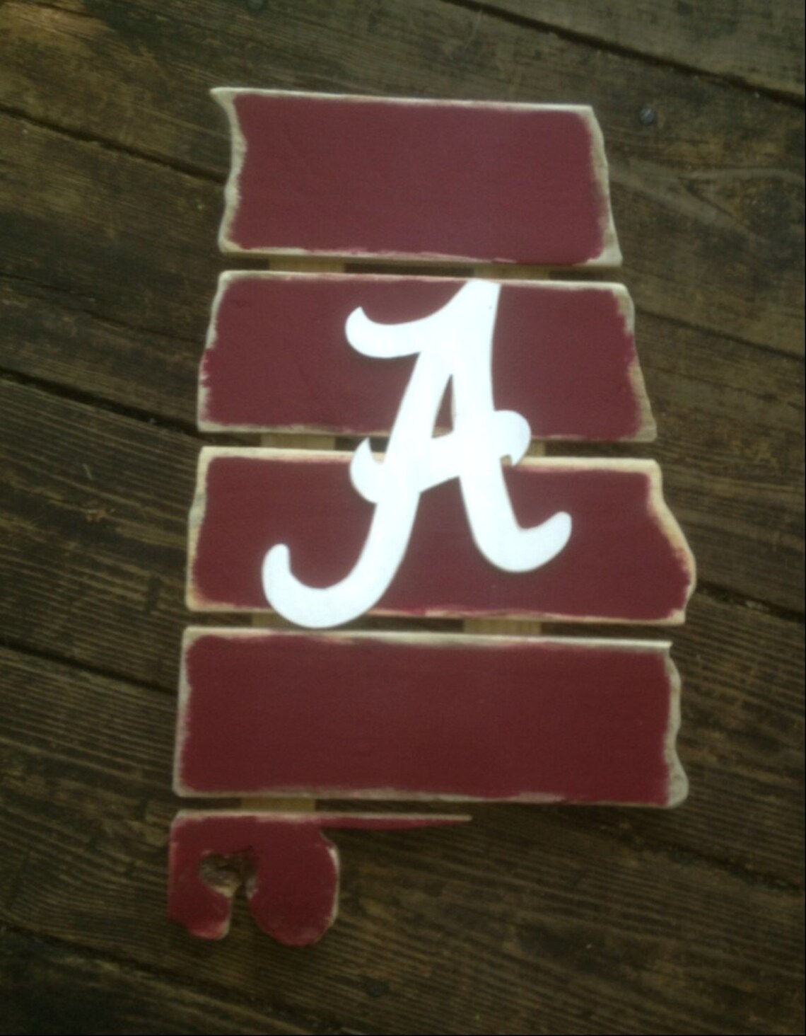 Wooden Pallet Board State of Alabama With Crimson Tide A on It - Etsy