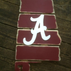 Wooden Pallet Board State of Alabama With Crimson Tide A on It - Etsy