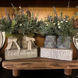 Farmhouse Style Floral Greenery Arrangement. - Etsy