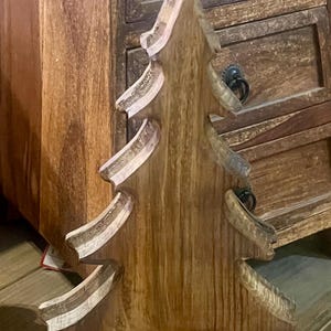 Large 14” Solid Wood Farmhouse Style Christmas Tree or Year Round Tree ...