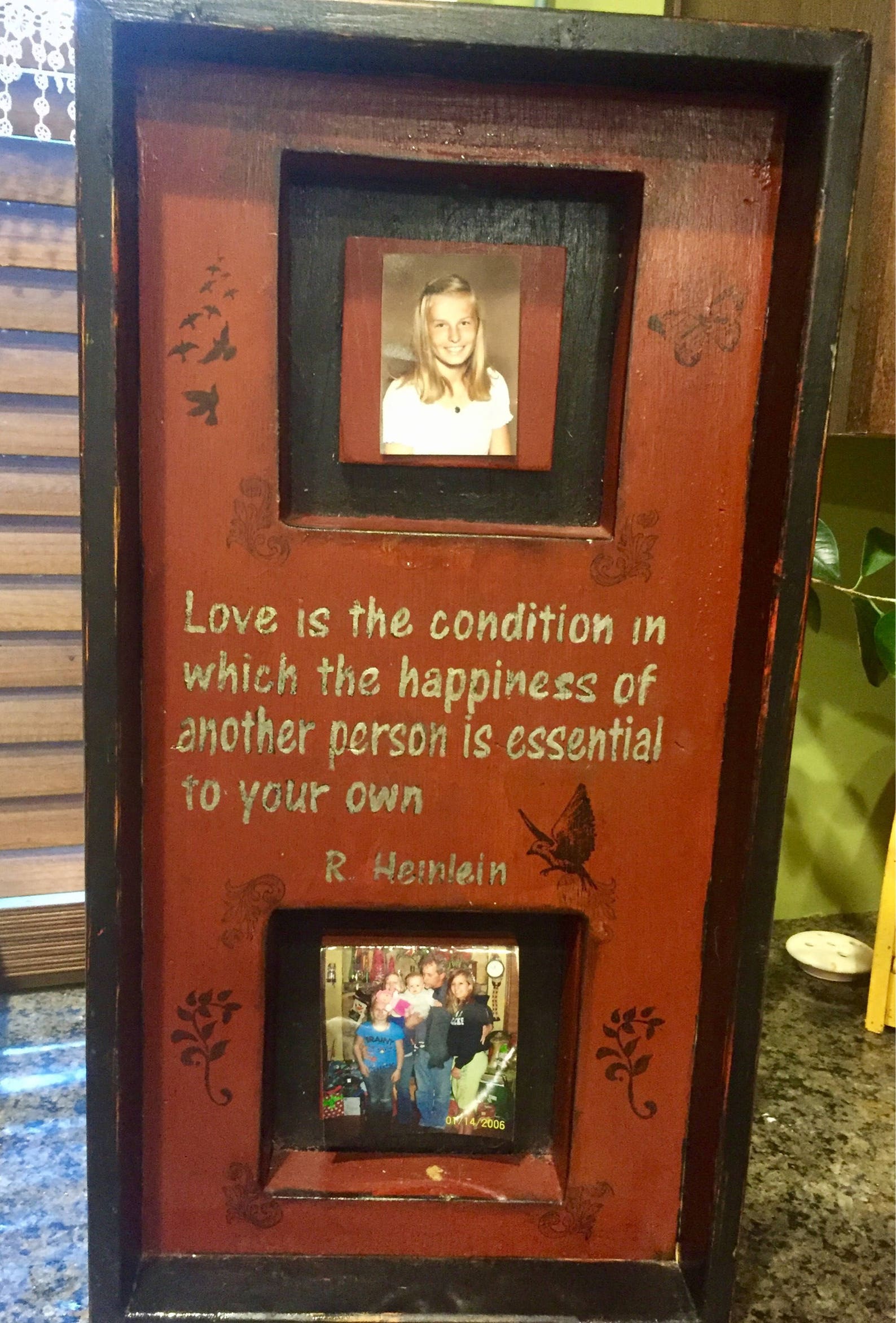 Handmade Double Box Picture Frame With Happiness Quote! Wedding Frame ...