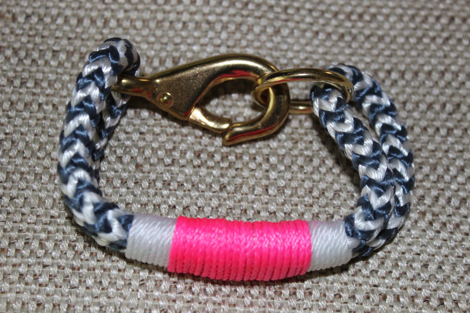 Customized Maine Rope Bracelet Blue White Chevron Rope White / Pink ...