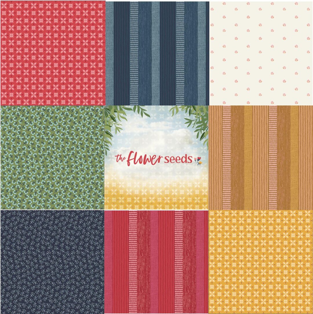 Flower Seeds Fabric Fat Quarter Bundle Fabric Wonders 8 Pcs by Maureen ...