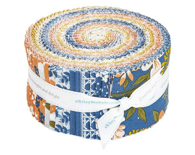 With A Flourish Fabric Rolie Polie Jelly Roll by Simple Simon and Company for Riley Blake ...