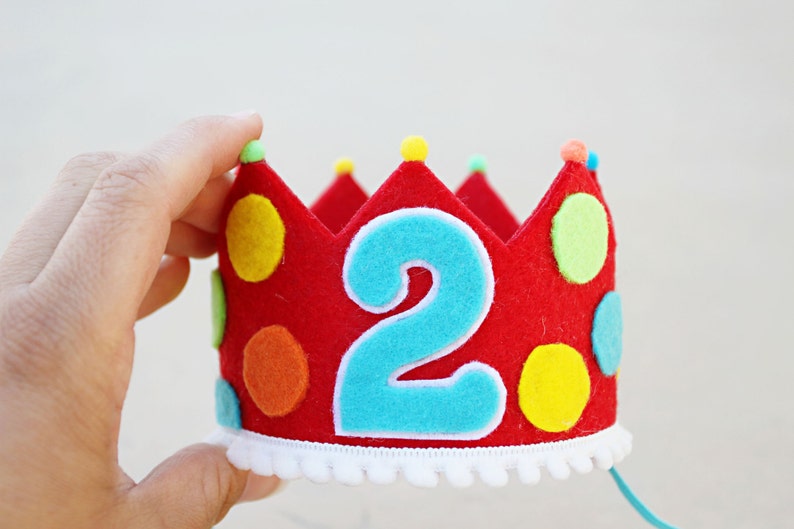 Birthday Crown Red Carnival Birthday Crown Boy or Girl 1st | Etsy