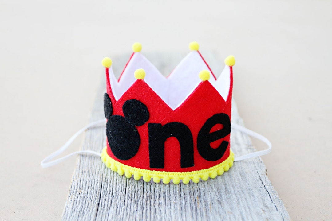 Boys 1st Birthday Mouse Crown Boys First Birthday Mouse Felt - Etsy