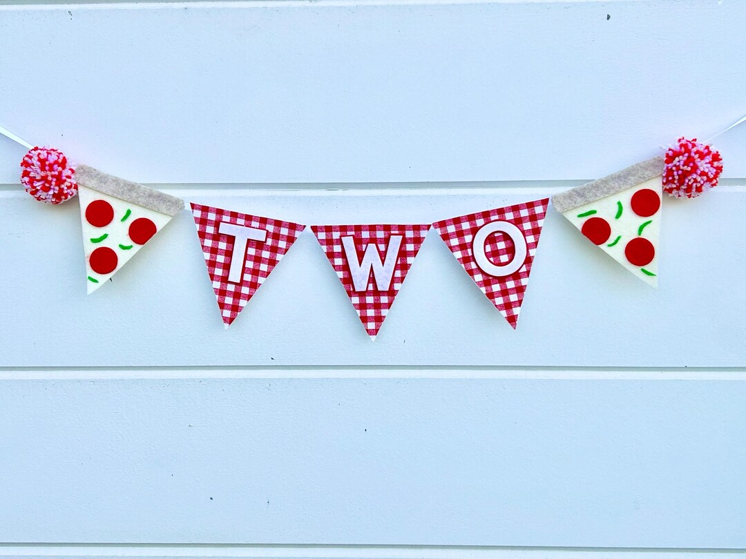 Pizza Party Birthday Banner - Slice of Fun Turning One- High Chair ...