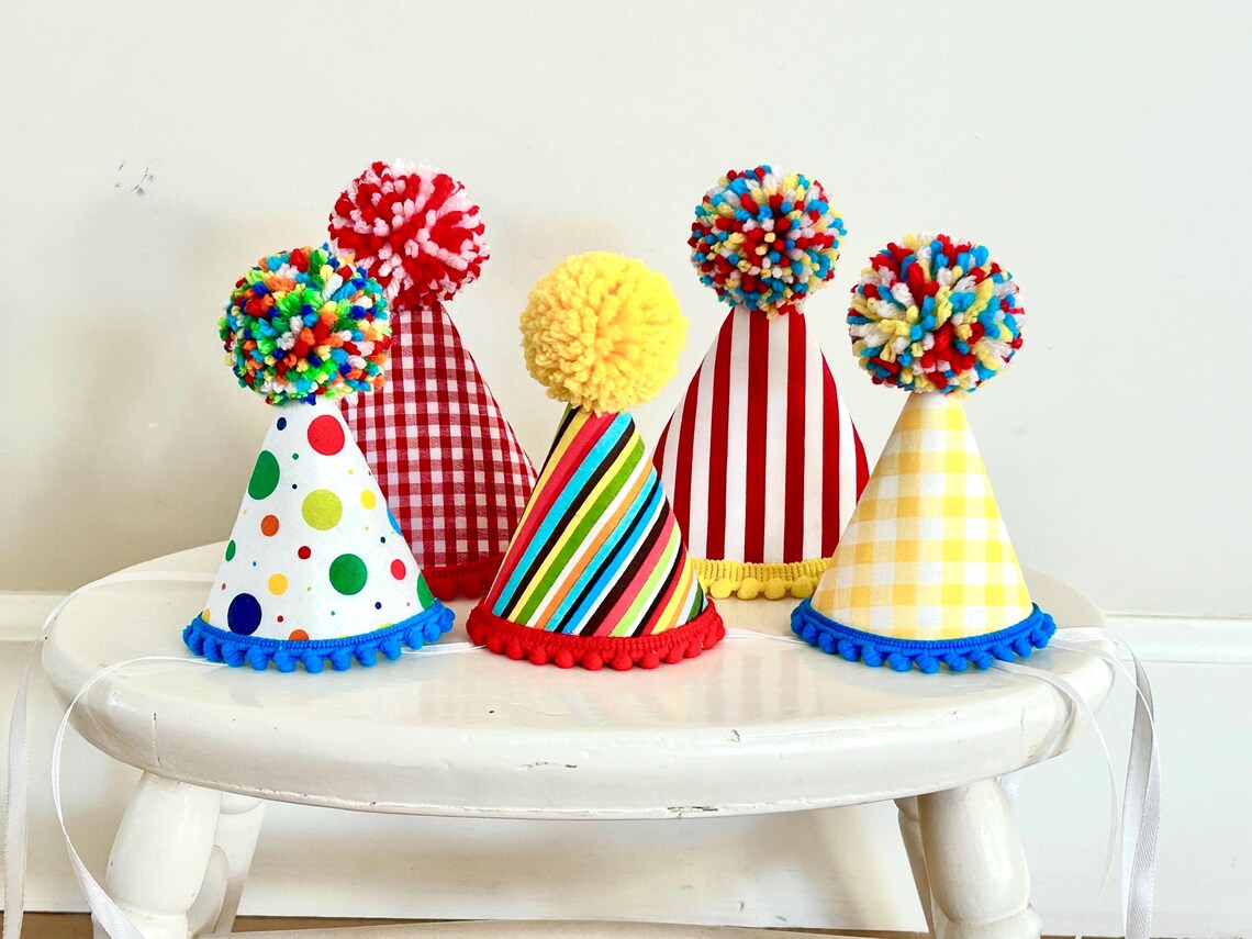 Stuffed Animal Birthday Hats- Circus Party Hats- Carnival Birthday Hats ...