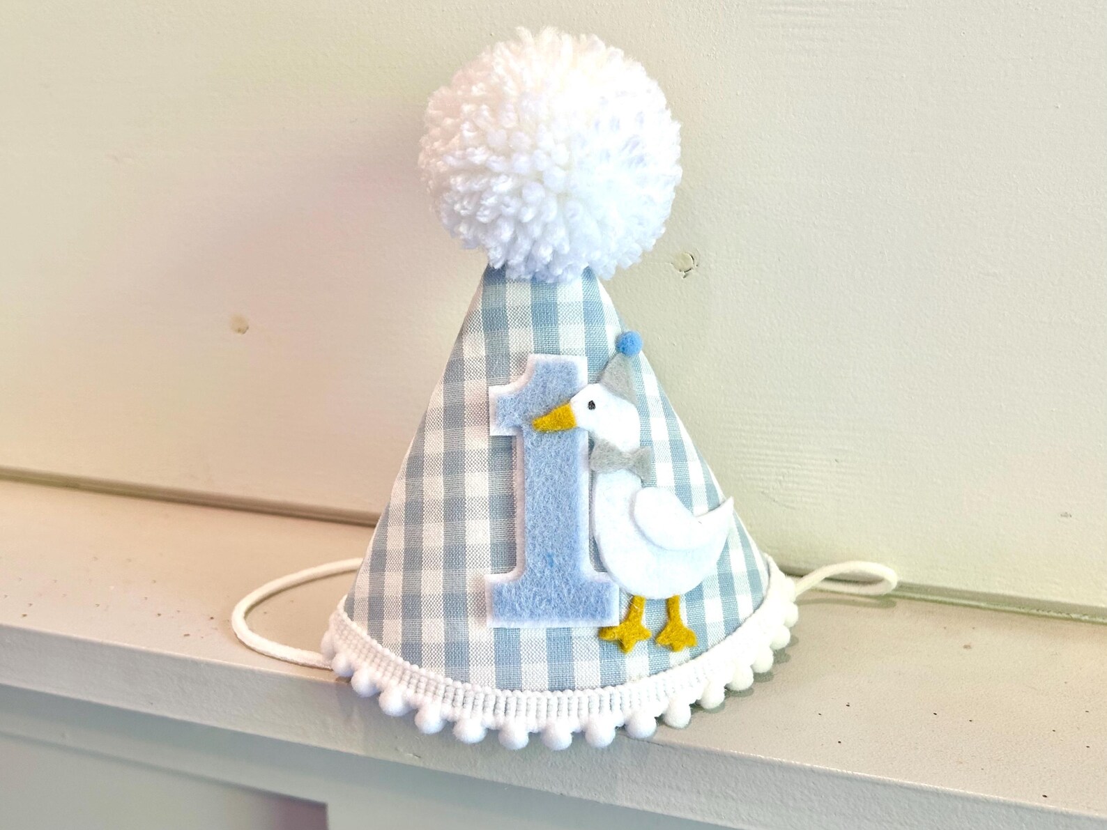 One Silly Goose Birthday Hat - Green Gingham Party Hat - Silly Goose ...