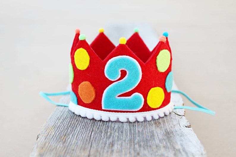 Birthday Crown Red Carnival Birthday Crown Boy or Girl 1st | Etsy