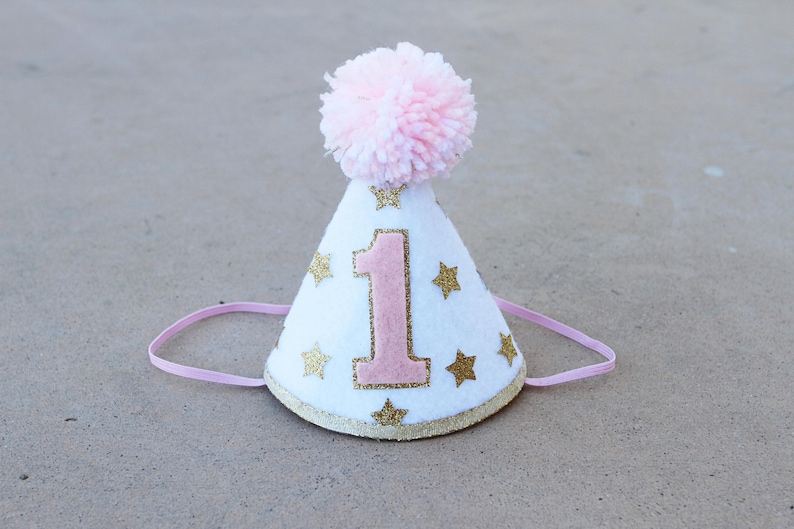 Girls 1st Birthday Twinkle Star Party Hat Gold or Silver and - Etsy