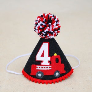 Boy Firetruck Birthday Party Hat - Boy 1st Birthday Fire Truck Hat ...