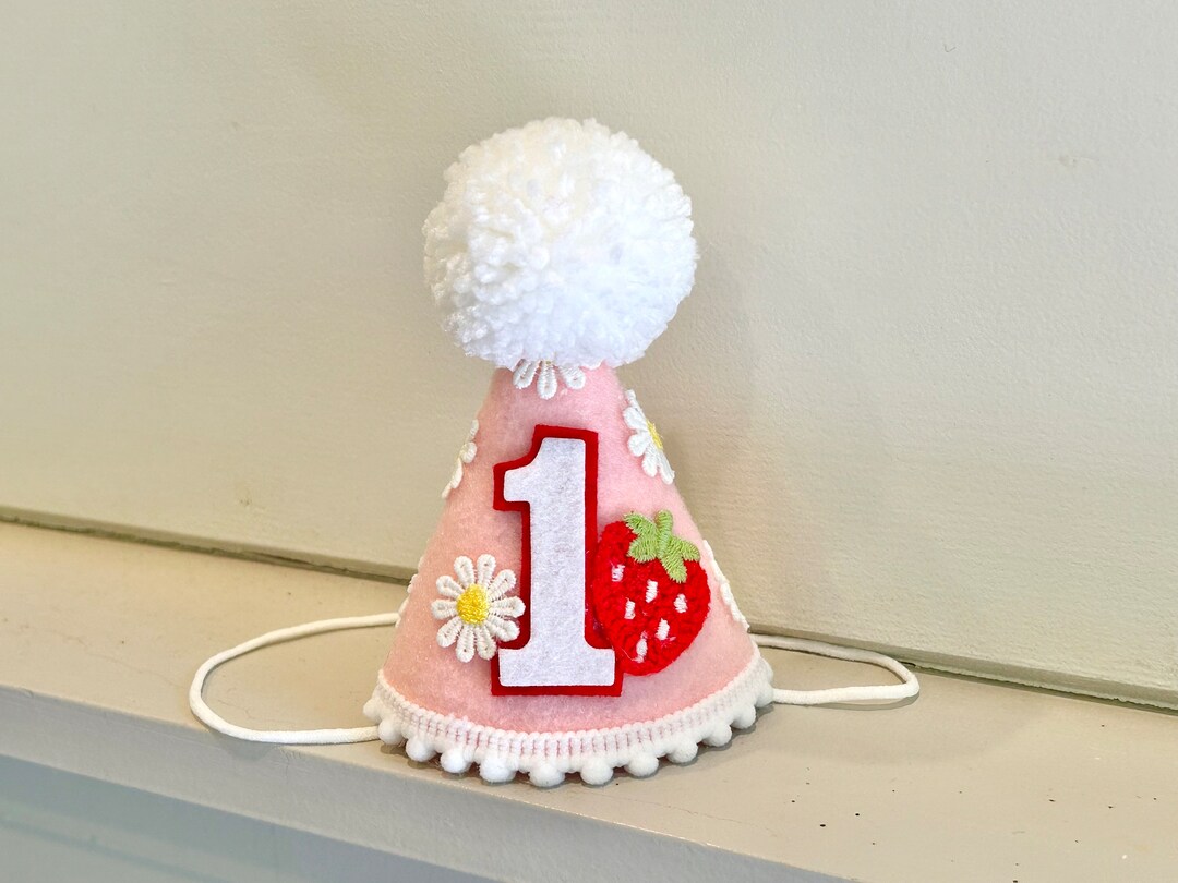 Strawberry Birthday Hat - Berry First Birthday Hat- Berry Sweet Party ...