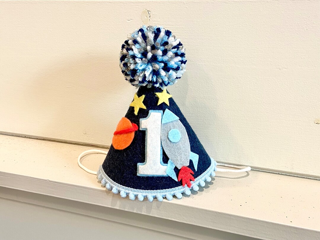 Boys Space Party Birthday Hat - Rocket Birthday Hat - First Trip Around ...