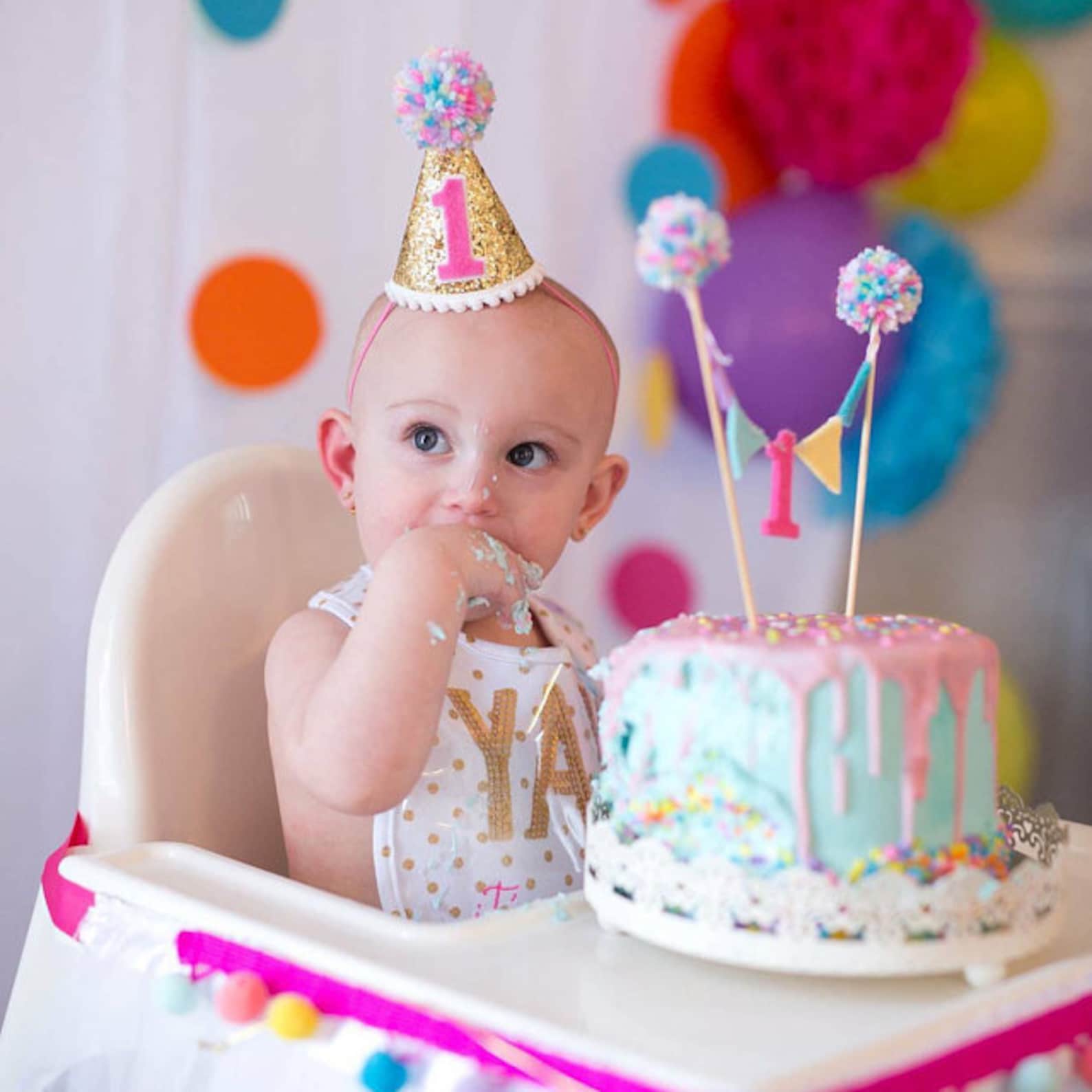 Girls 1st Birthday Cake Topper Girls 2nd Birthday Cake - Etsy