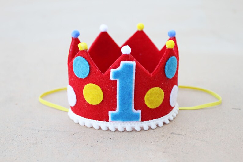 Birthday Crown Red Carnival Birthday Crown Boy or Girl 1st | Etsy