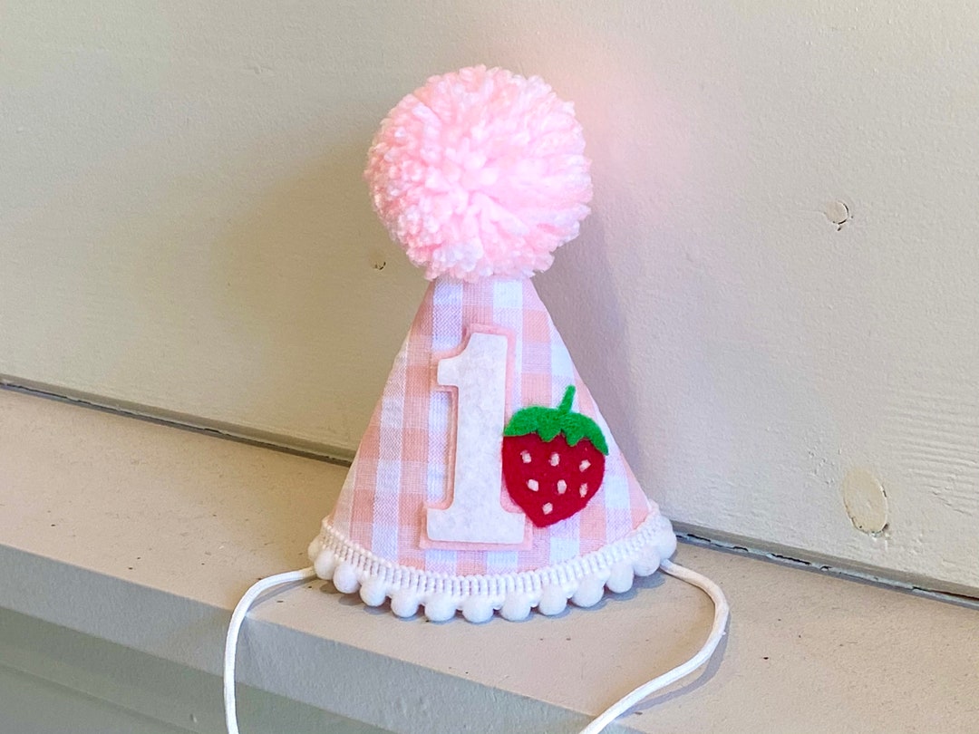 Strawberry Birthday Hat - Berry First Birthday Hat- Berry Sweet Party ...