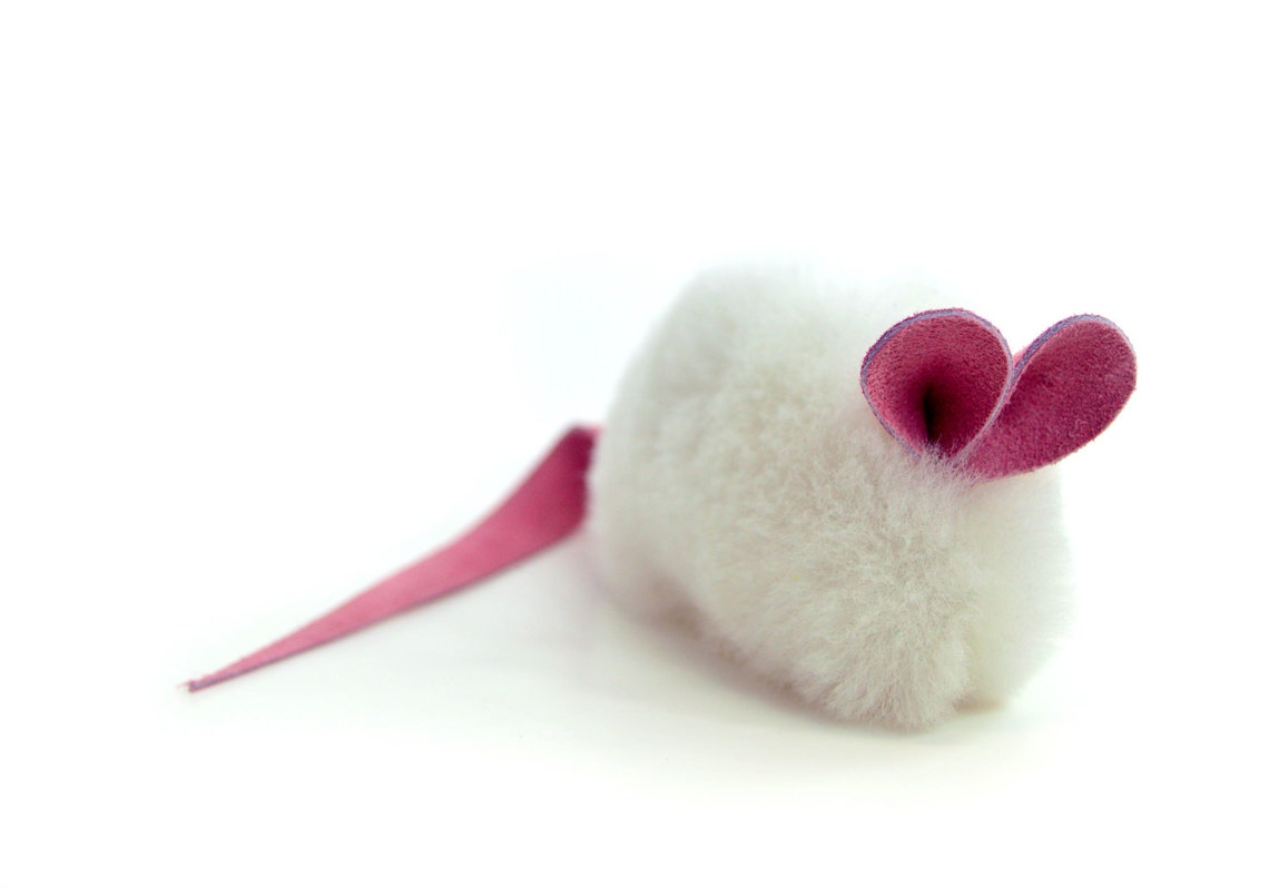 Catnip Mouse Cat Toy With Pink Ears and Tail Rattle Cat Toy - Etsy