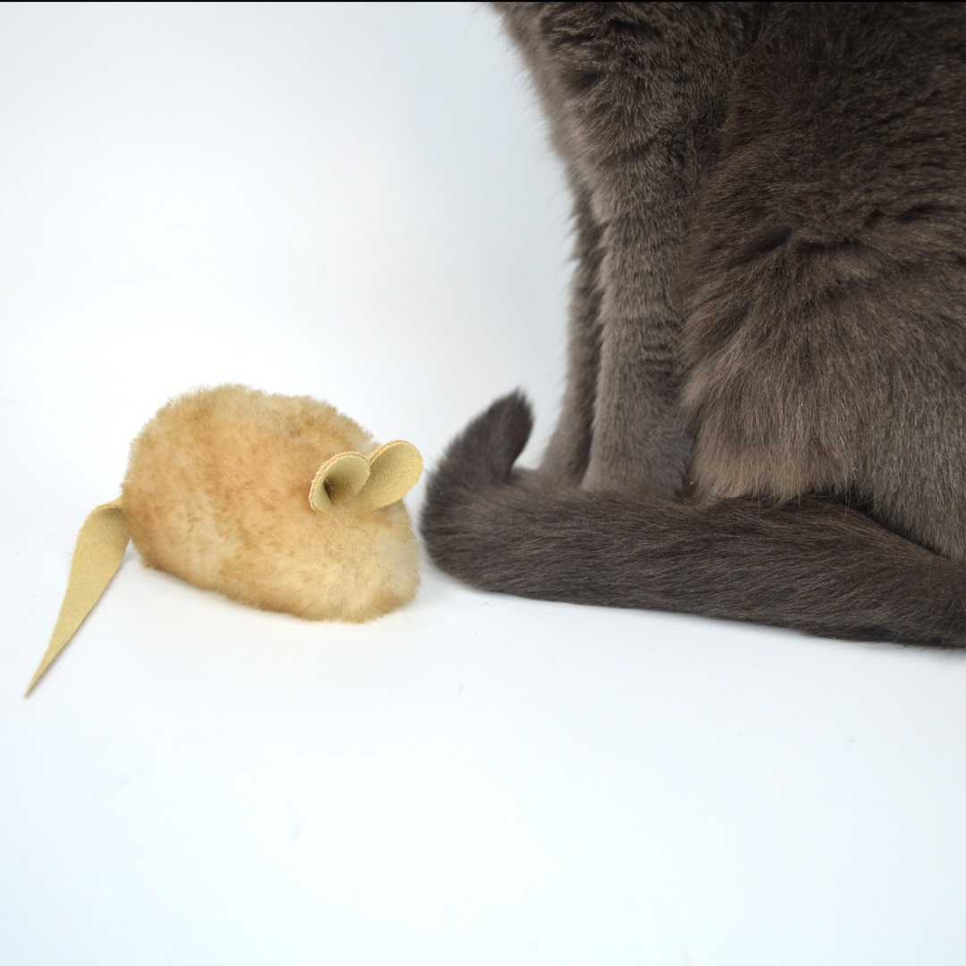 Unique Tan Sheepskin Mouse Catnip Toy – Big & Fun for Cats! - Etsy
