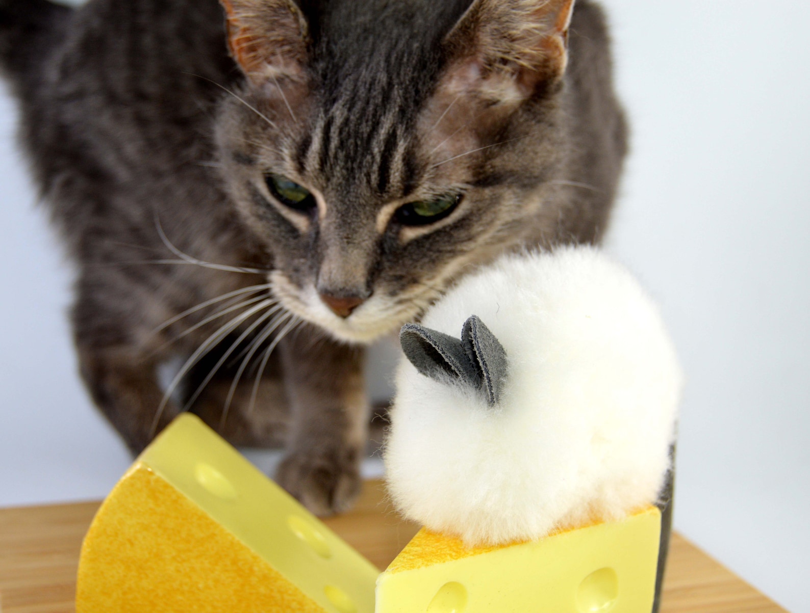 Big Cat Toy Mouse Grey Ears and Tail, Cute Mouse Cat Toy, Unique Cat ...