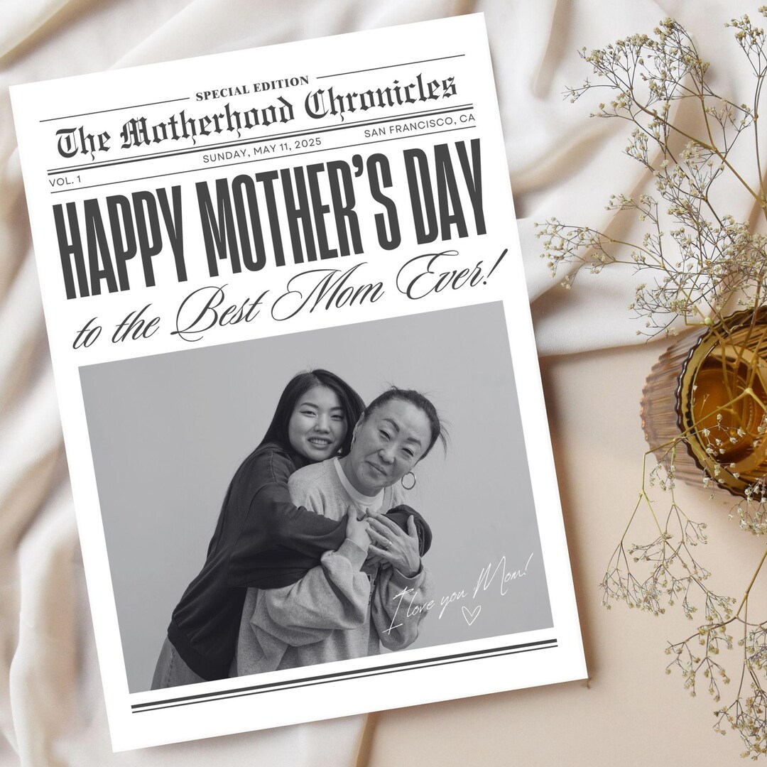 Editable Mother's Day Newspaper Template All About My Mom Custom ...