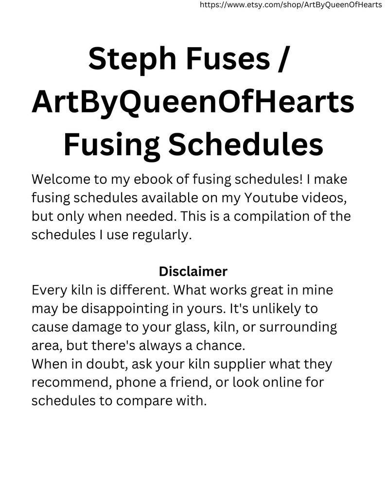 COE 90 Common Firing Schedules Full Fuse Firing Schedule Slumping ...